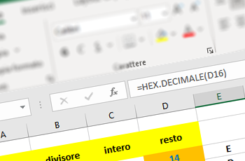 La funzione HEX.DECIMALE - Excel Espresso
